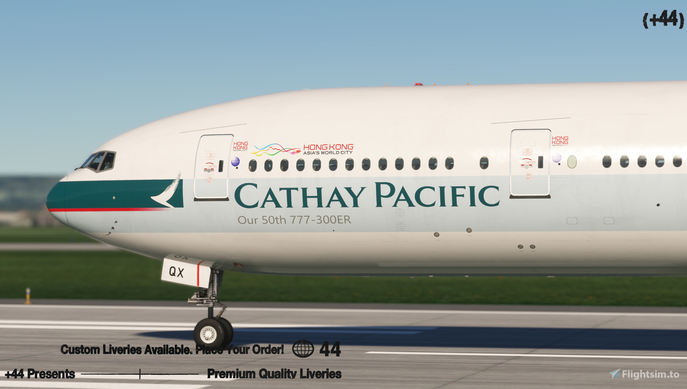Cathay Pacific w/ Cabin ( B-KQX ) PMDG 777-300ER - 8K for Microsoft ...