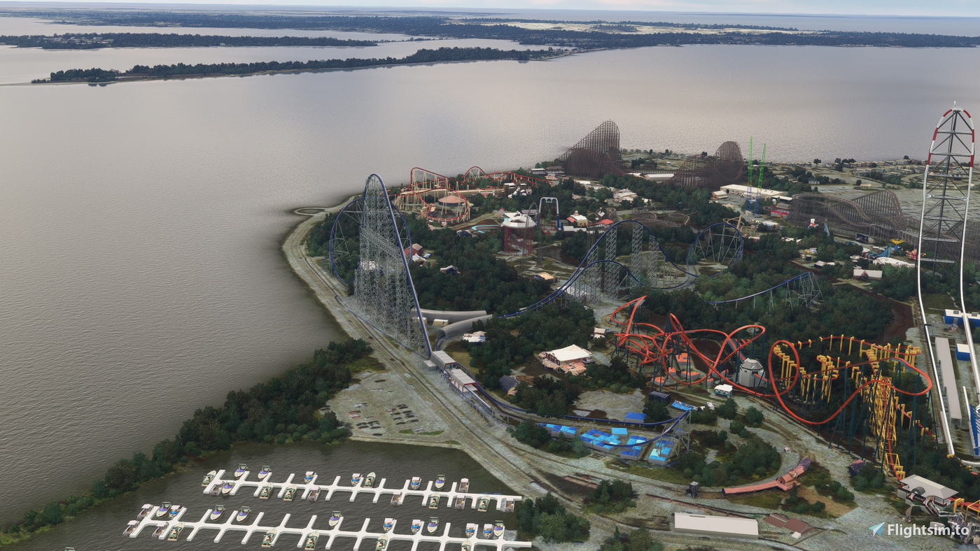 Cedar Point amusement park, Sandusky, Ohio 对于 Microsoft Flight ...