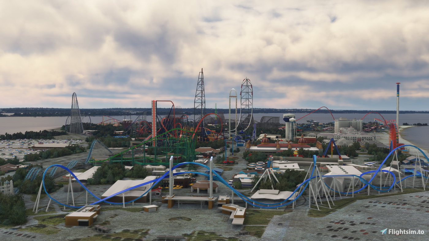 Cedar Point amusement park, Sandusky, Ohio 对于 Microsoft Flight ...