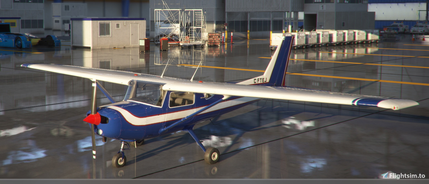 Cessna 152 Blue with White Stripe Repaint for Microsoft Flight ...