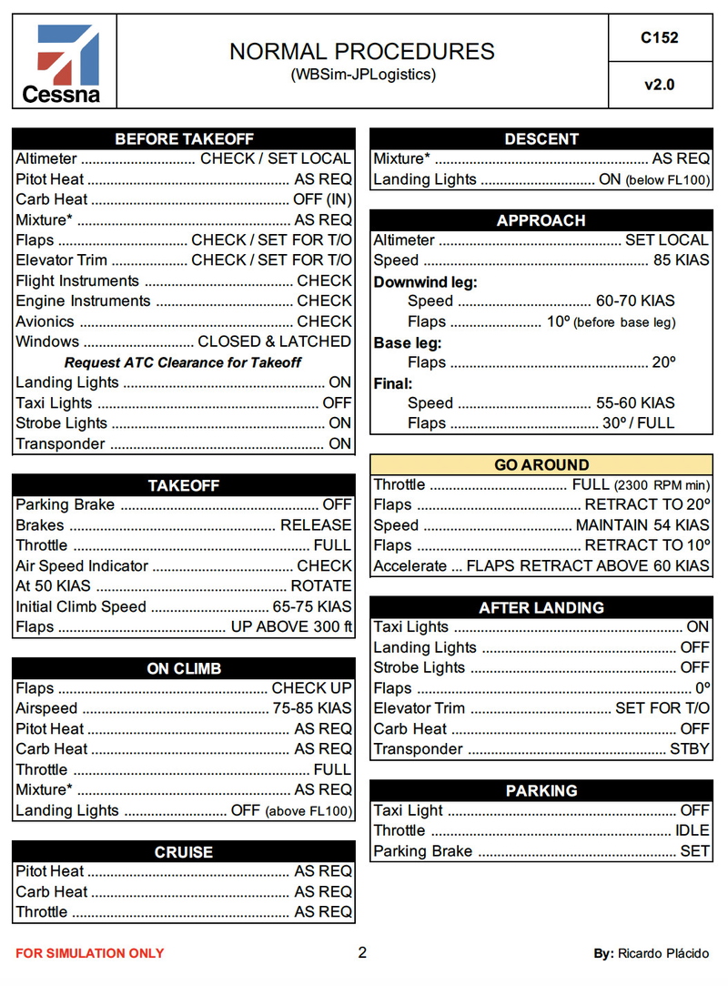 Cessna 152 Normal Procedures for Microsoft Flight Simulator | MSFS