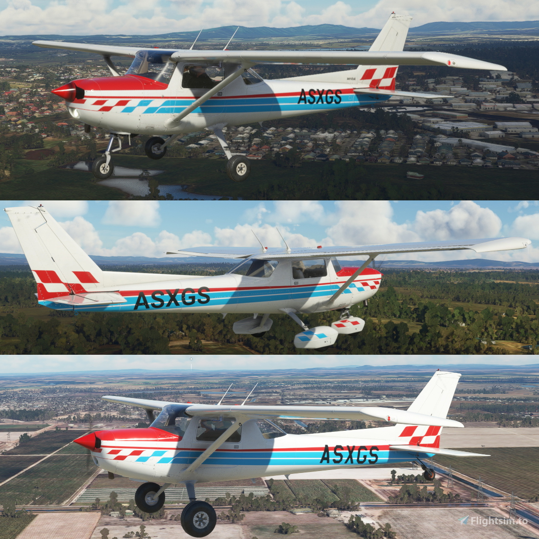 Cessna 152 Red and Blue für Microsoft Flight Simulator | MSFS
