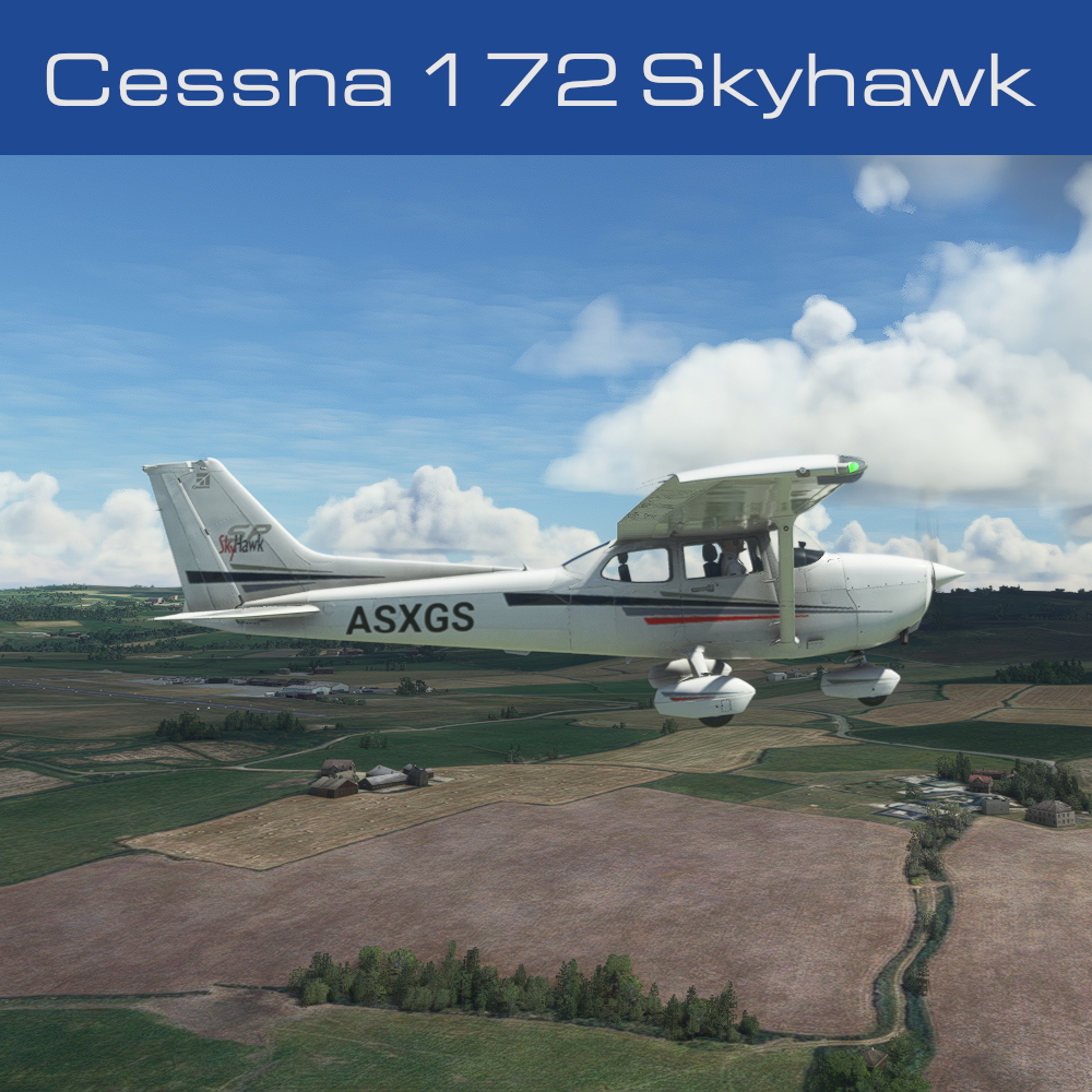 Cessna 172 Blue Red and Grey per Microsoft Flight Simulator | MSFS