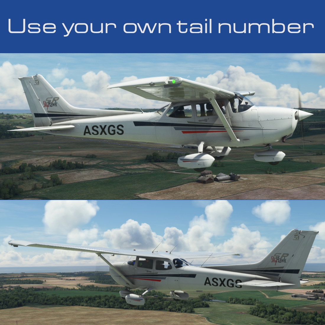 Cessna 172 Blue Red and Grey のために Microsoft Flight Simulator | MSFS