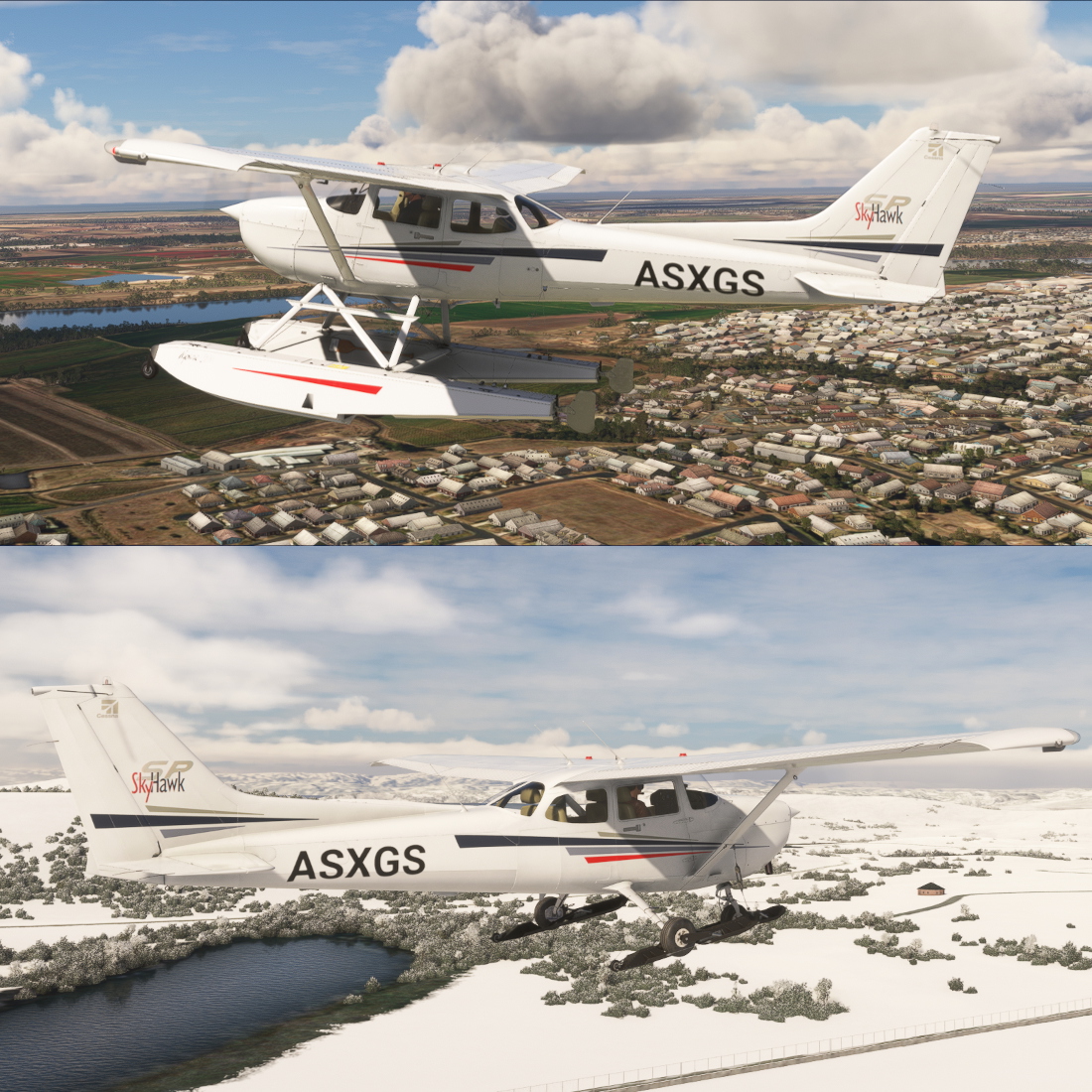 Cessna 172 Blue Red and Grey per Microsoft Flight Simulator | MSFS
