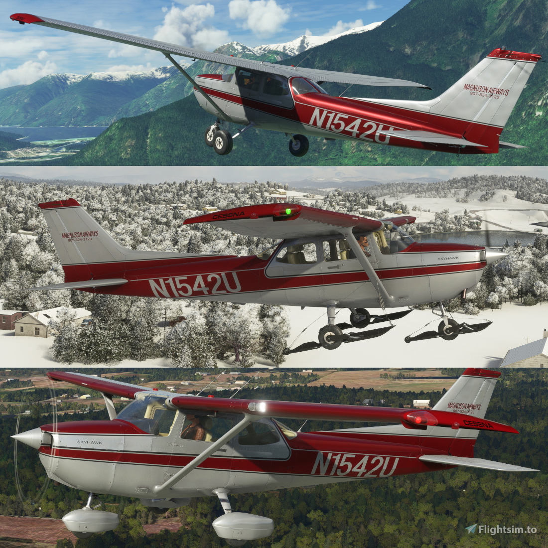 Cessna 172 Magnussan Airways N1542U for Microsoft Flight Simulator | MSFS
