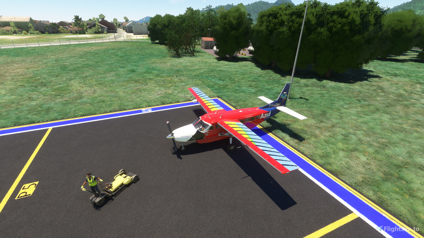 Cessna C208B Grand Caravan Azul Conecta Arara Escarlate "Fictícia" pour ...