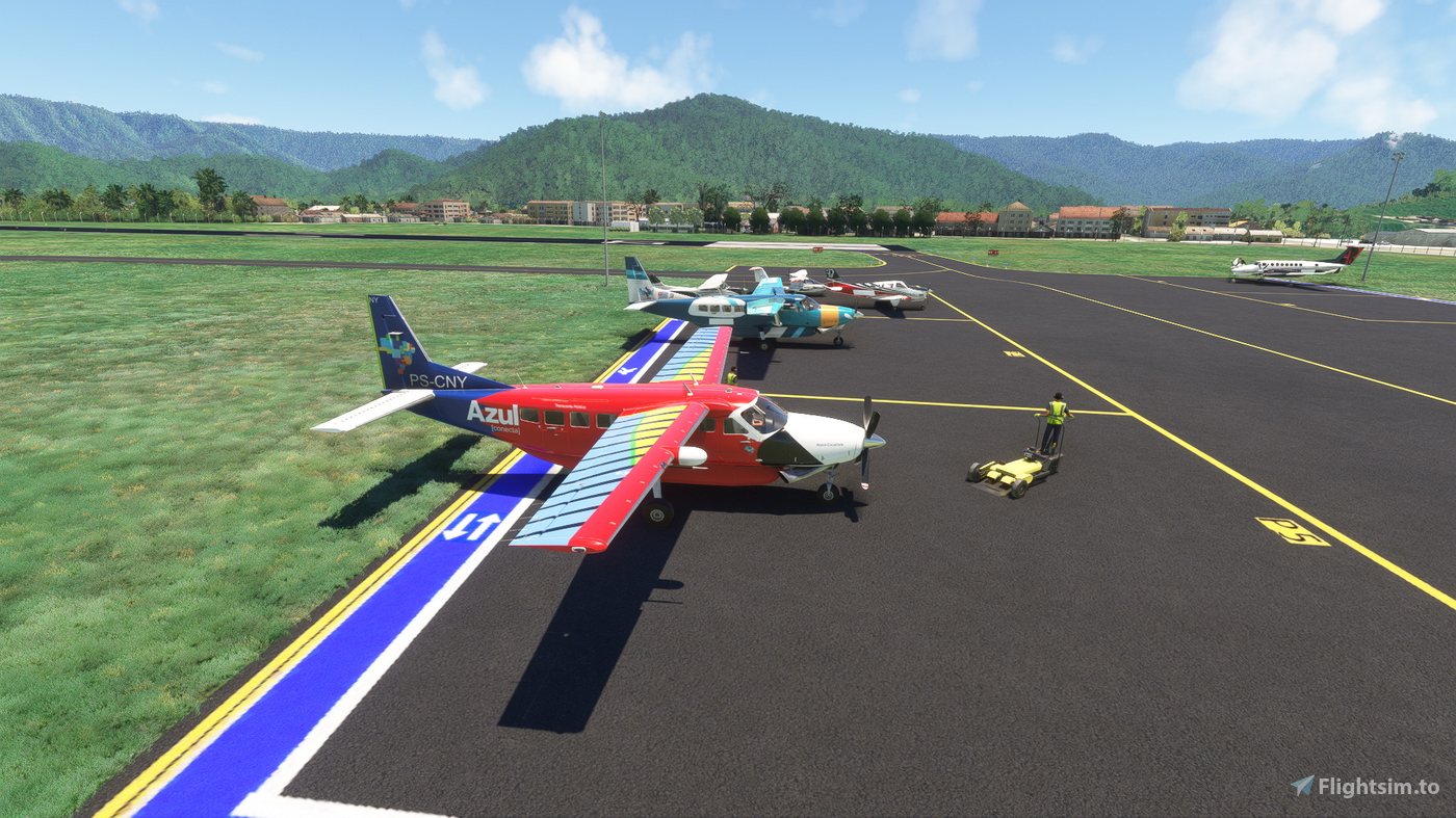 Cessna C208B Grand Caravan Azul Conecta Arara Escarlate "Fictícia" для ...