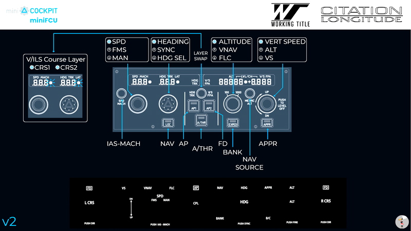 Citation Longitude | MiniCockpit MiniFCU | MobiFlight Profile for ...