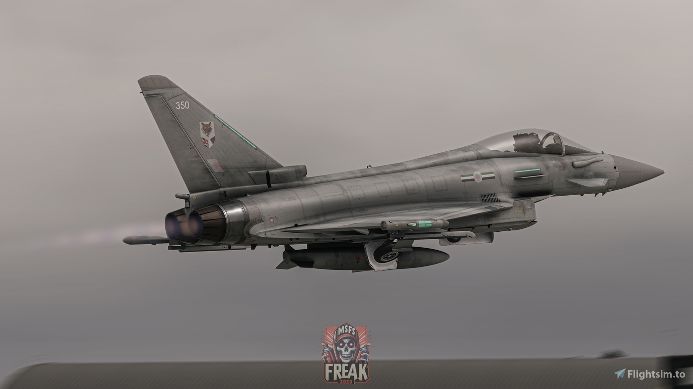 CJ Eurofighter - Enhanced weathered - RAF 12 SQN for Microsoft Flight Simulator | MSFS
