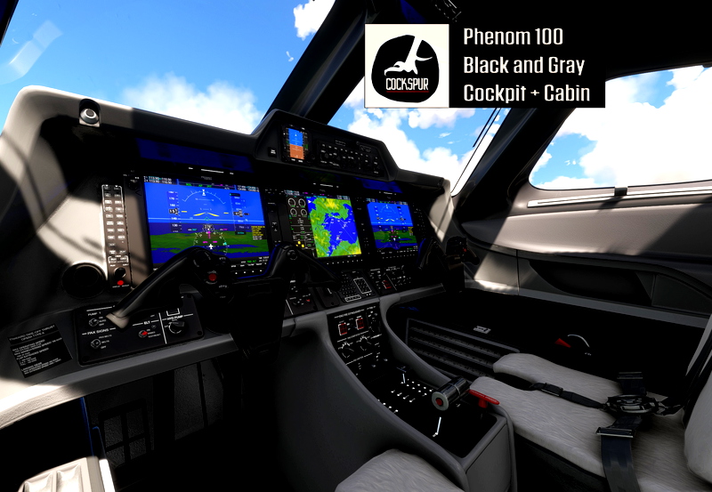 Cockspur Phenom 100 Clean Black Cockpit and Cabin for Microsoft Flight ...
