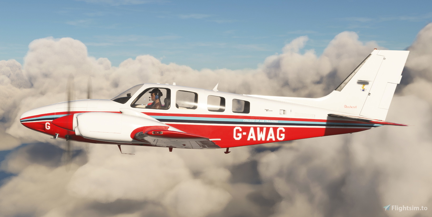 College of Air Training Hamble Baron Fleet Pack (G-AWA*) | Asobo Beechcraft Baron 58 [8K] para ...
