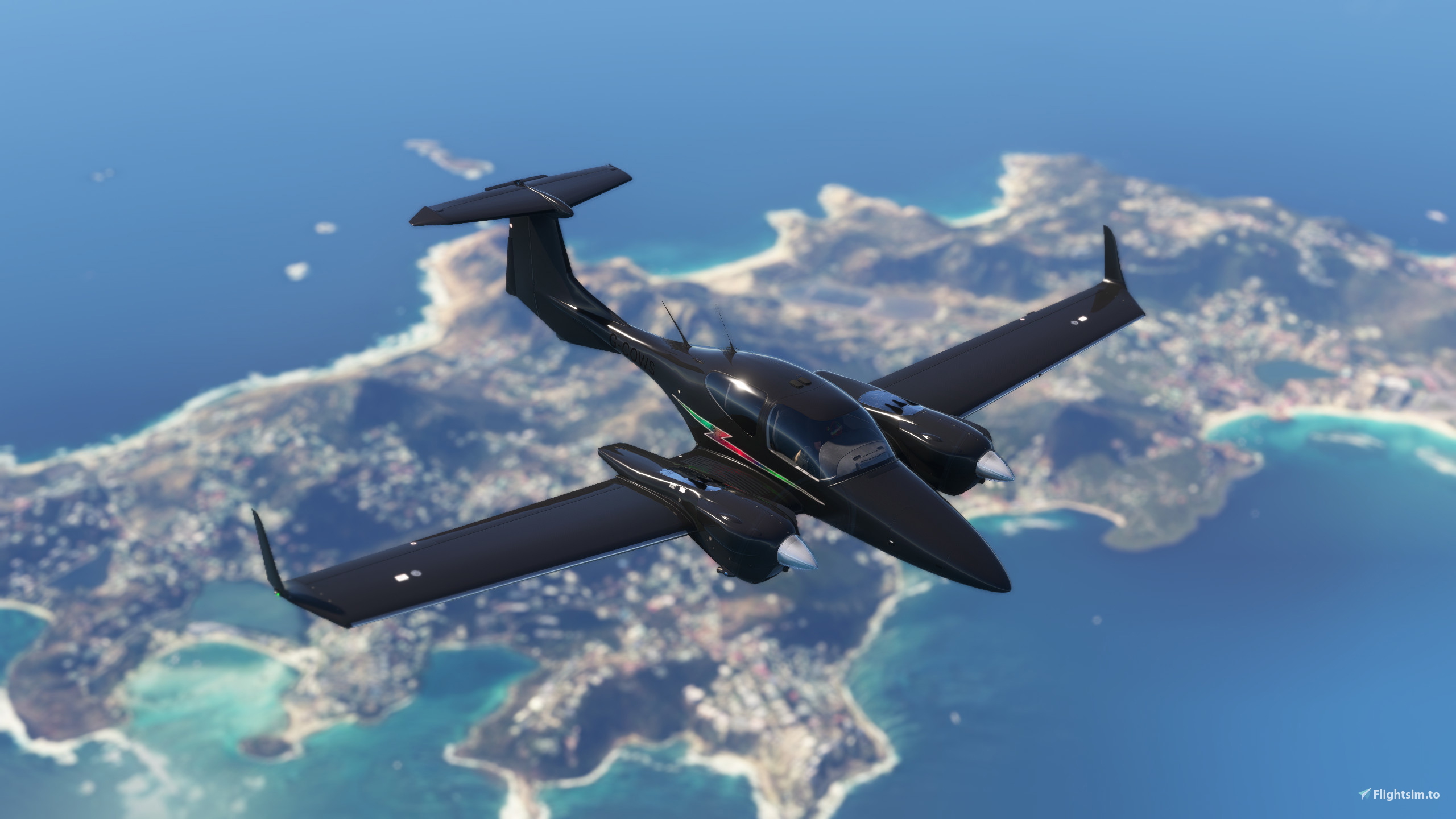 COWS Diamond DA42 Black Bolt Livery - MSFS Add-on - Flightsim.to