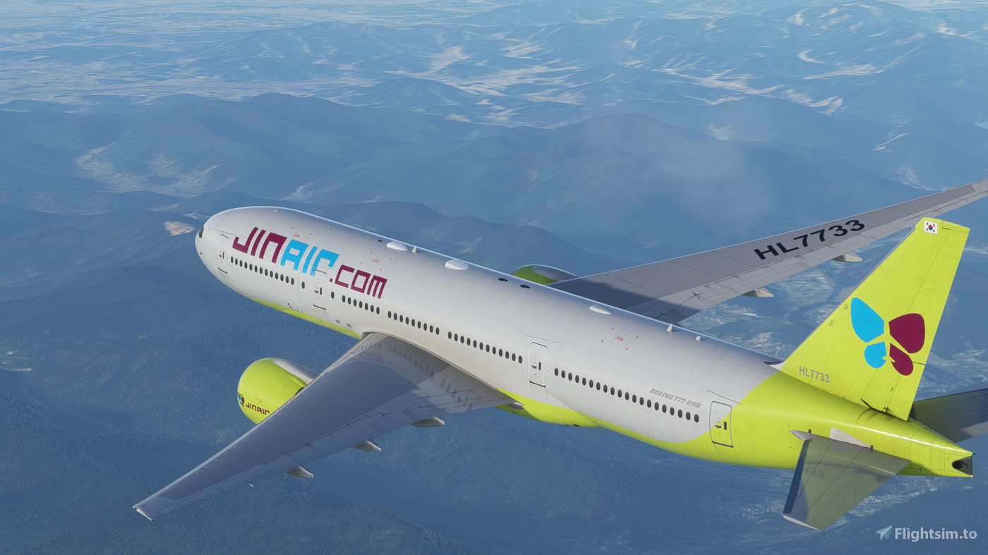 [CS] B777-200ER JIN AIR LIVERY 4K for Microsoft Flight Simulator | MSFS