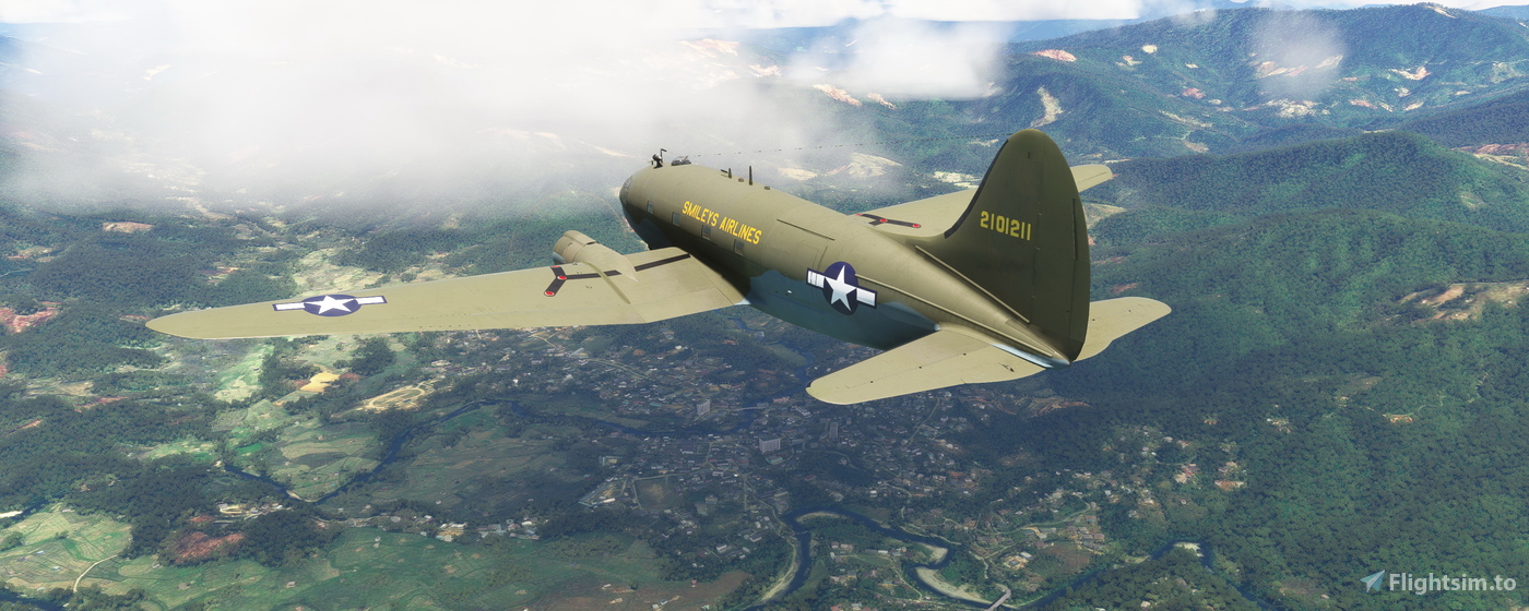 Curtiss C-46 Commando Smileys Airlines for Microsoft Flight Simulator ...