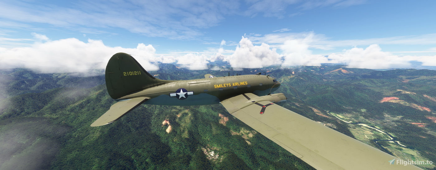 Curtiss C-46 Commando Smileys Airlines for Microsoft Flight Simulator ...