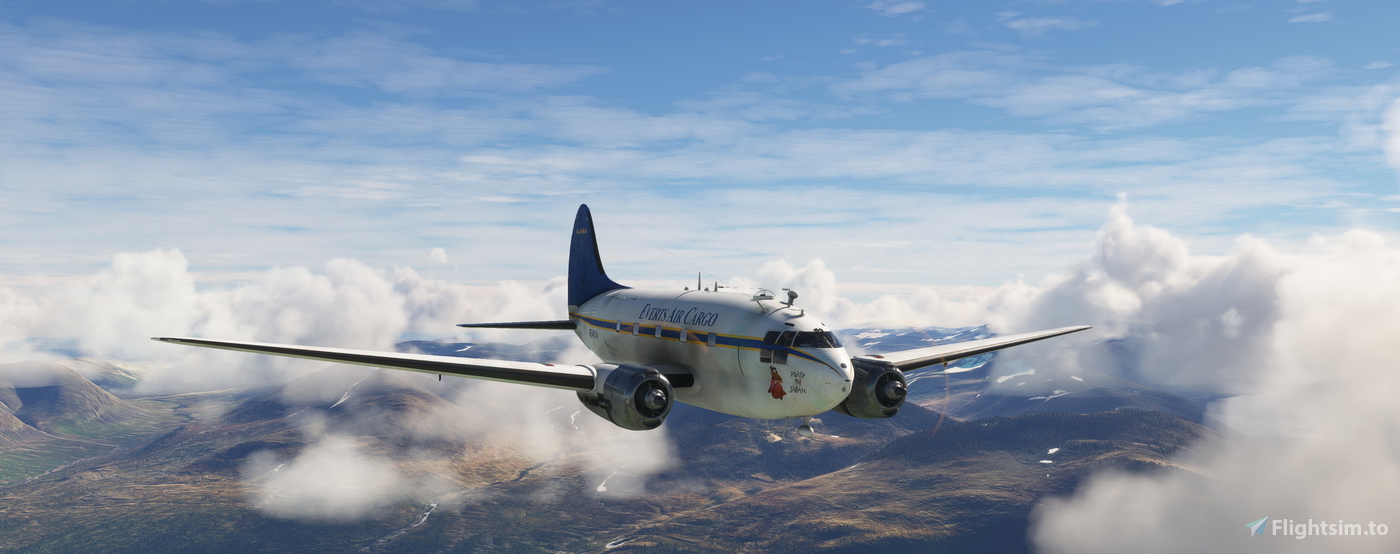 Curtiss Commando Everts Air Cargo N54514 "Maid in Japan" for Microsoft ...