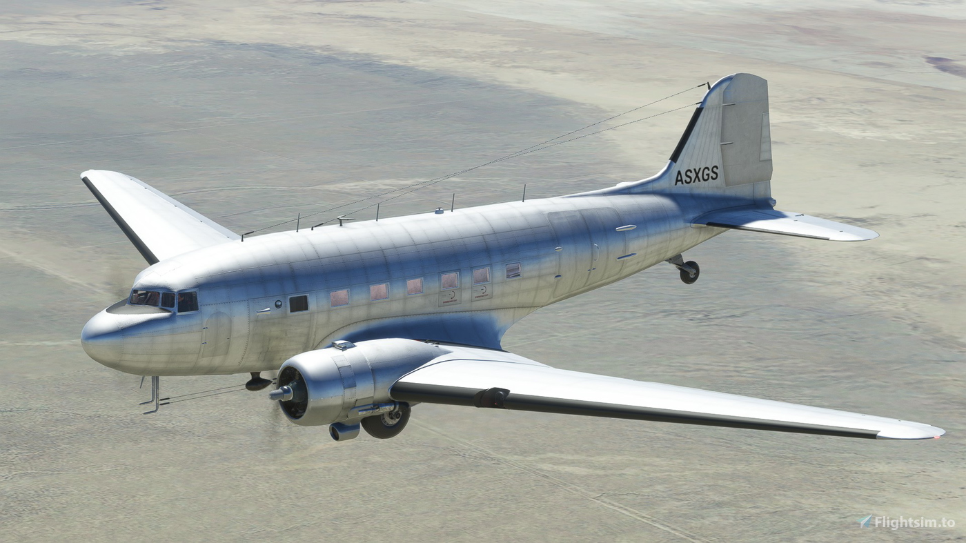 DC-3 Bare Metal with Reworked Normals - Version B for Microsoft Flight ...