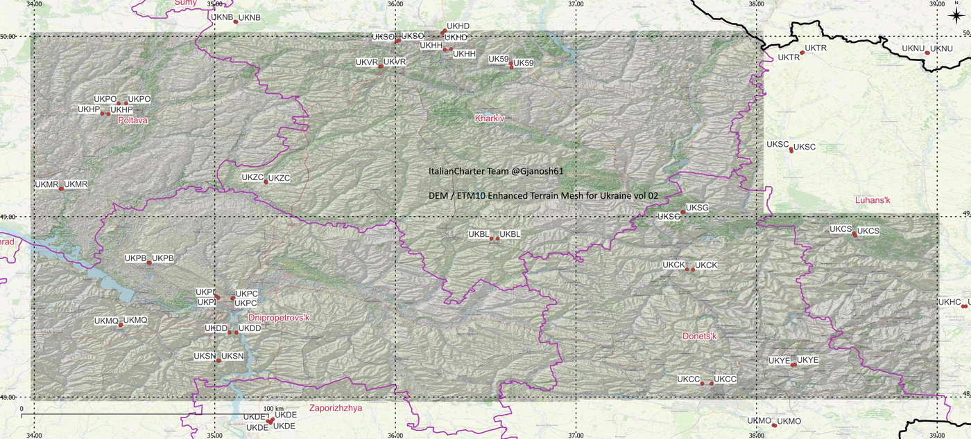 DEM / ETM10 Enhanced Terrain Mesh 10m for Ukraine vol.02 - Kharkiv for ...