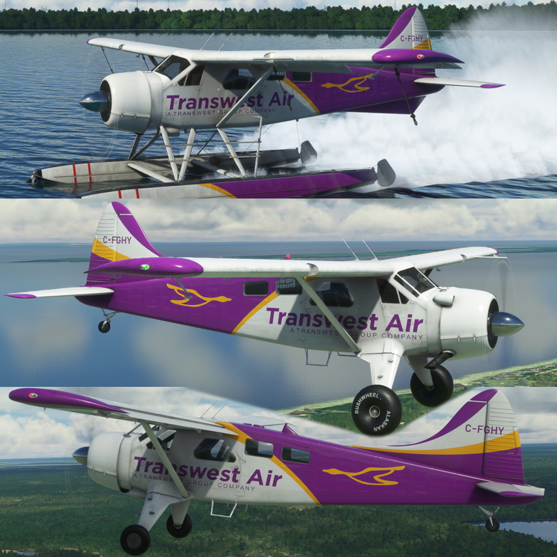 DHC2 Beaver Transwest Air for Microsoft Flight Simulator | MSFS