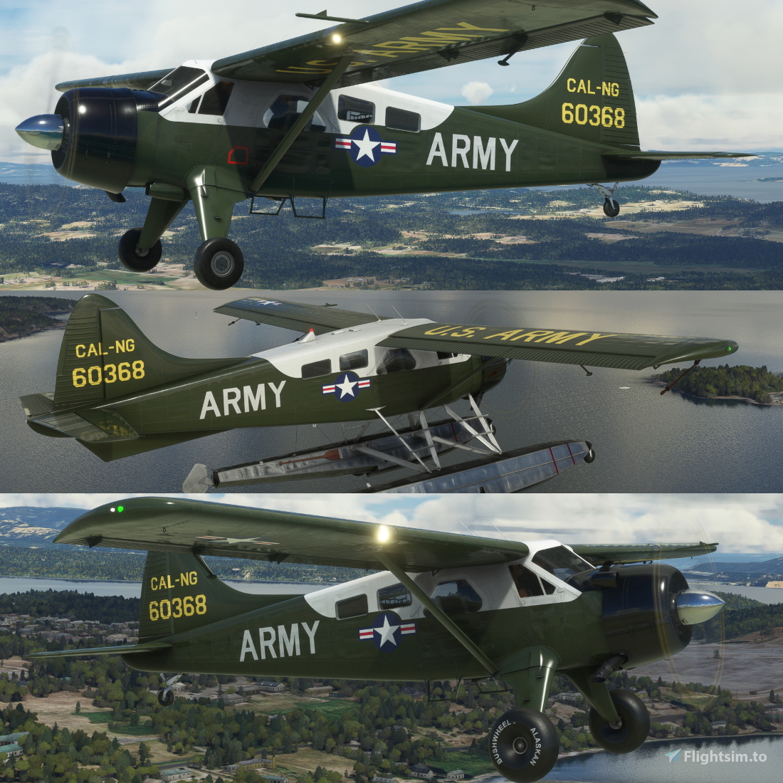 DHC2 Beaver US Army for Microsoft Flight Simulator | MSFS