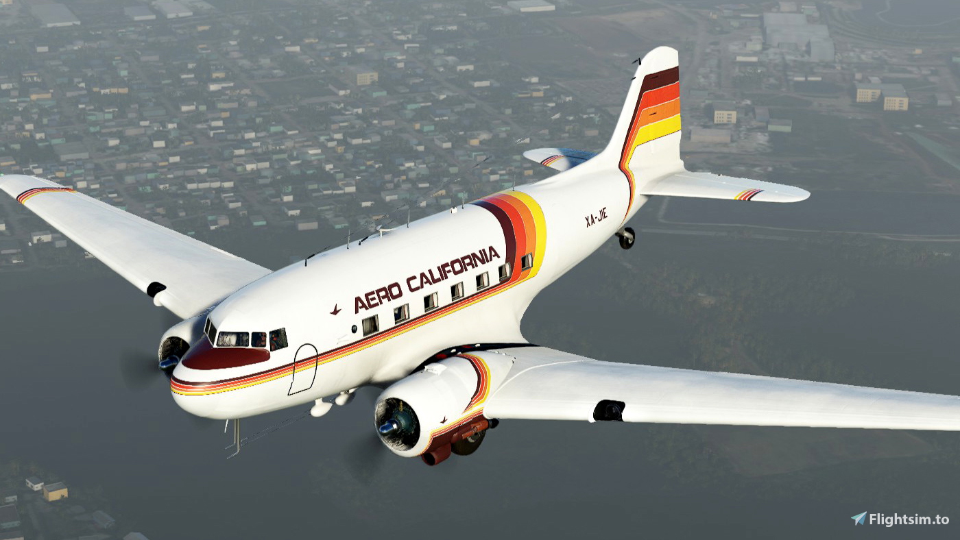 Douglas DC-3 Aero California XA-JIE のために Microsoft Flight Simulator | MSFS