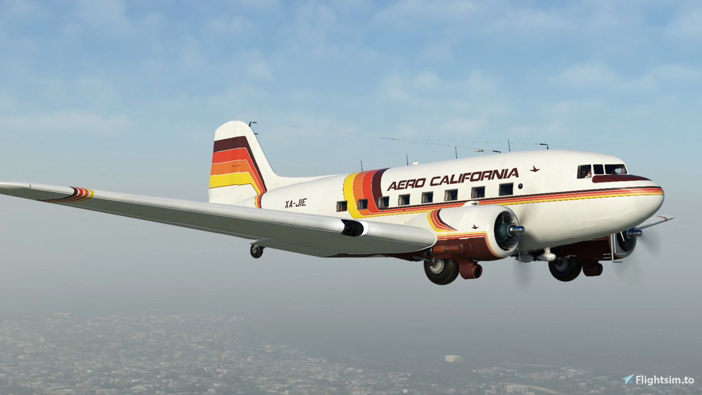 Douglas DC-3 Aero California XA-JIE のために Microsoft Flight Simulator | MSFS