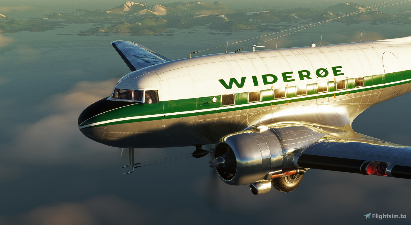 Douglas DC-3 - Widerøe pour Microsoft Flight Simulator | MSFS