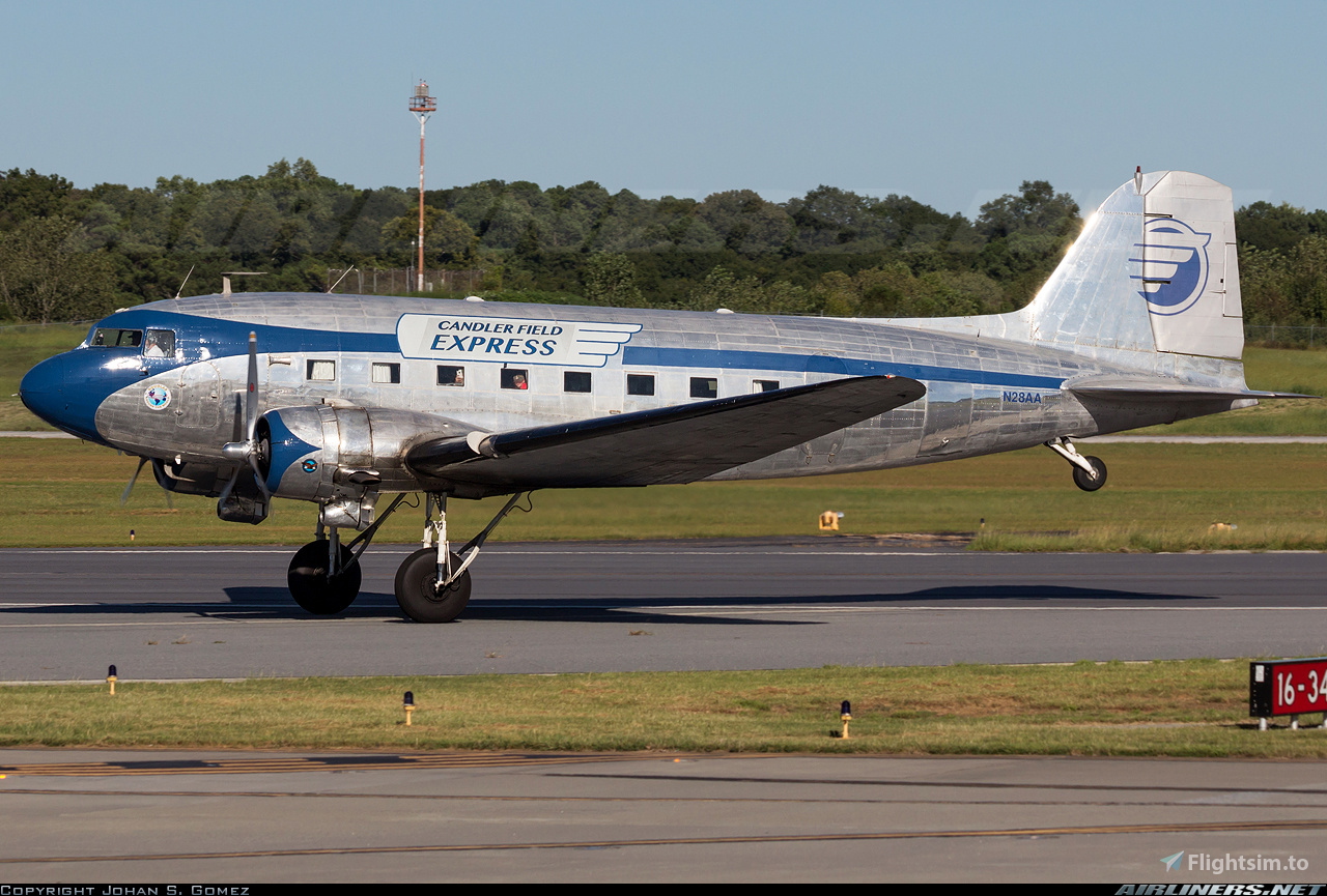 Douglas DC-3 N28AA Candler Field Express für Microsoft Flight Simulator ...