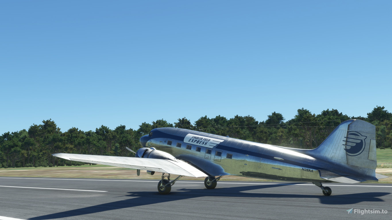 Douglas DC-3 N28AA Candler Field Express for Microsoft Flight Simulator ...
