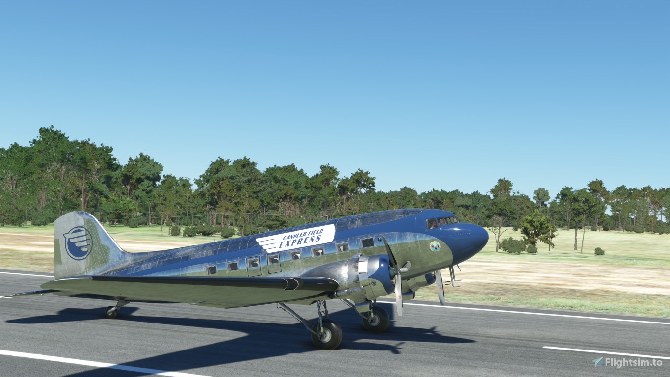 Douglas DC-3 N28AA Candler Field Express for Microsoft Flight Simulator ...