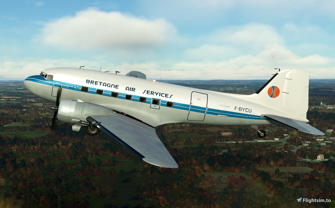 Douglas DC-3 Bretagne Air Services F-BYCU for Microsoft Flight ...