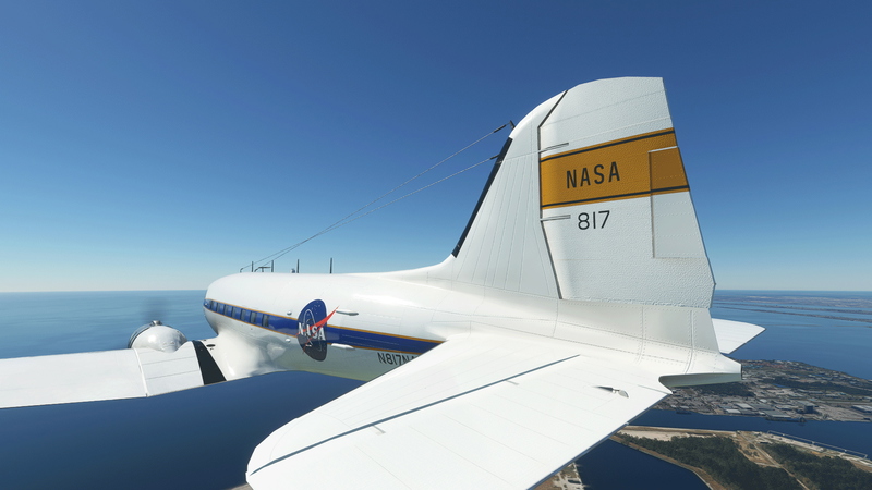 Douglas DC-3 NASA 1974 (N817NA) for Microsoft Flight Simulator | MSFS