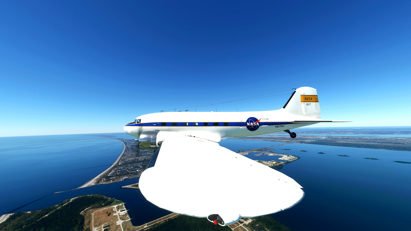 Douglas DC-3 NASA 1974 (N817NA) for Microsoft Flight Simulator | MSFS
