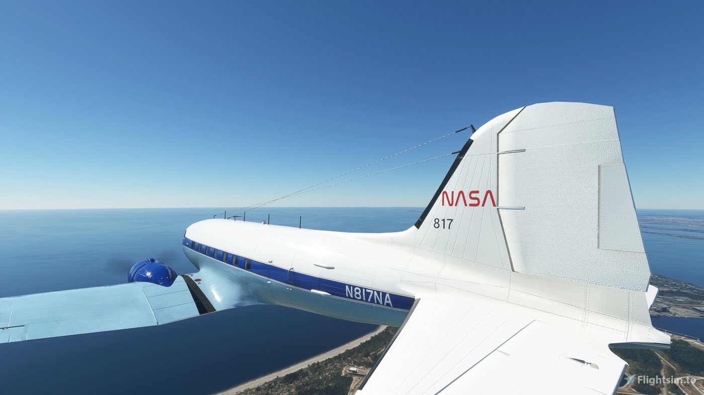 Douglas DC-3 NASA 1982 (N817NA) for Microsoft Flight Simulator | MSFS