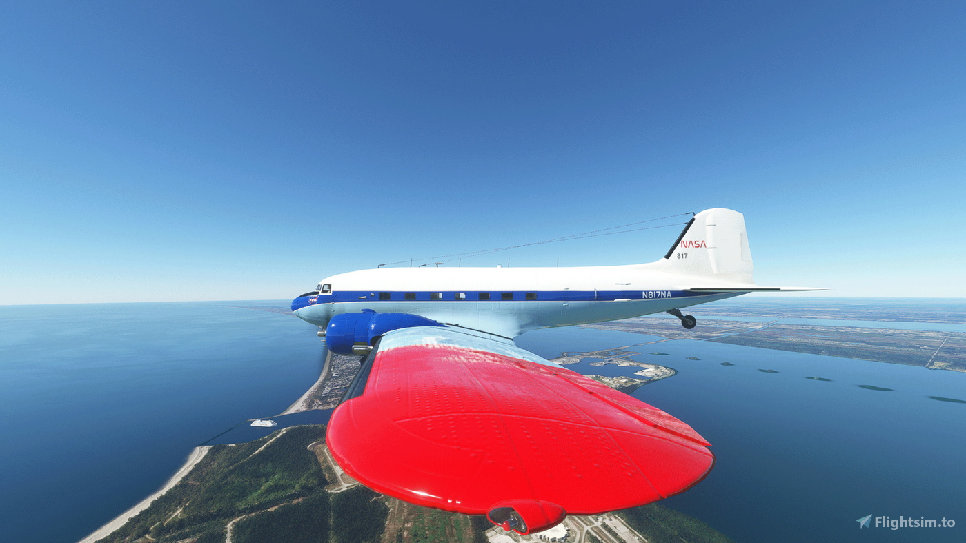 Douglas DC-3 NASA 1982 (N817NA) for Microsoft Flight Simulator | MSFS