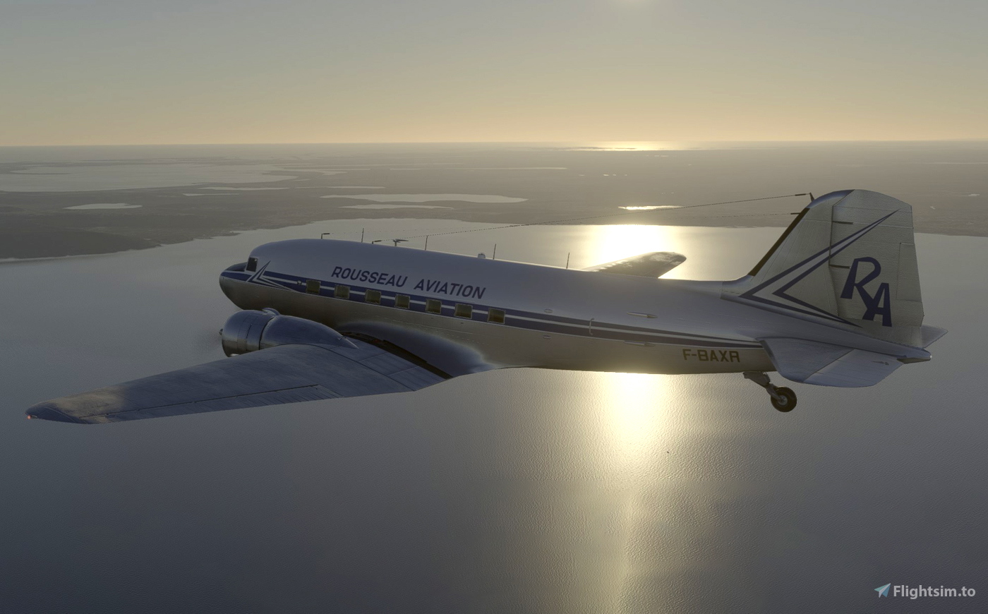 Douglas DC-3 Rousseau Aviation F-BAXR für Microsoft Flight Simulator | MSFS