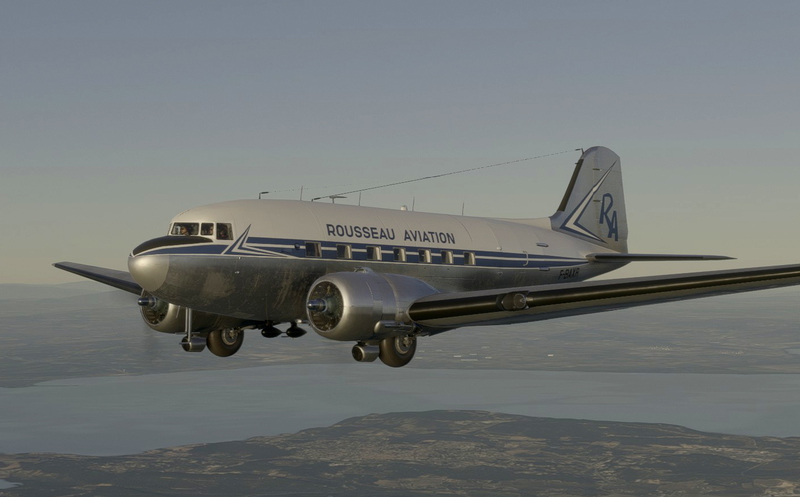 Douglas DC-3 Rousseau Aviation F-BAXR for Microsoft Flight Simulator | MSFS