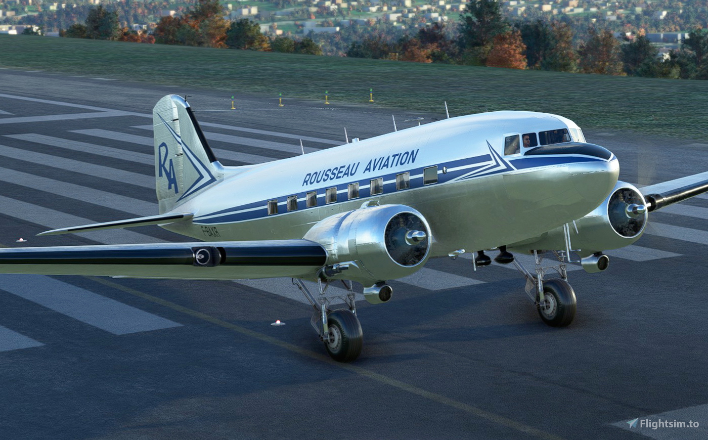 Douglas DC-3 Rousseau Aviation F-BAXR のために Microsoft Flight Simulator ...