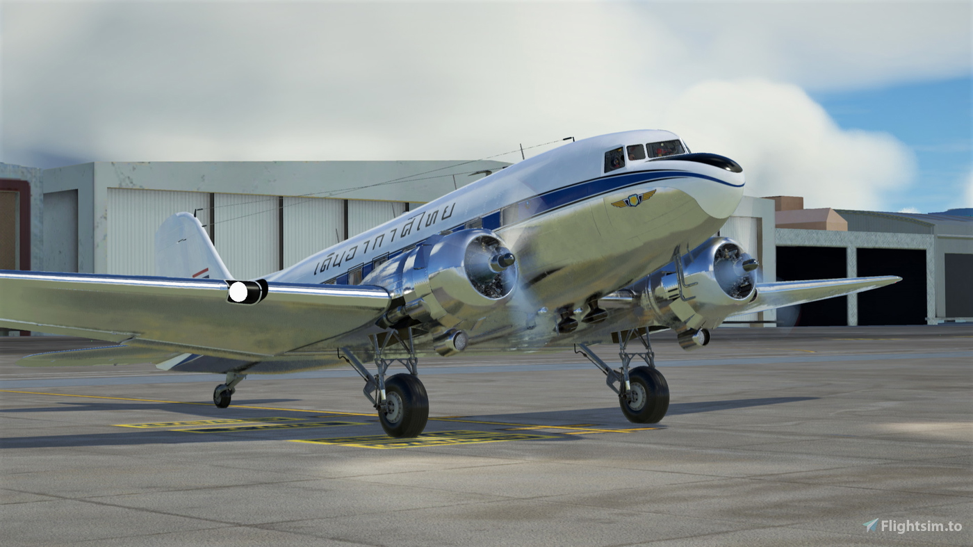 Douglas DC-3 Thai Airways HS-TDA for Microsoft Flight Simulator | MSFS