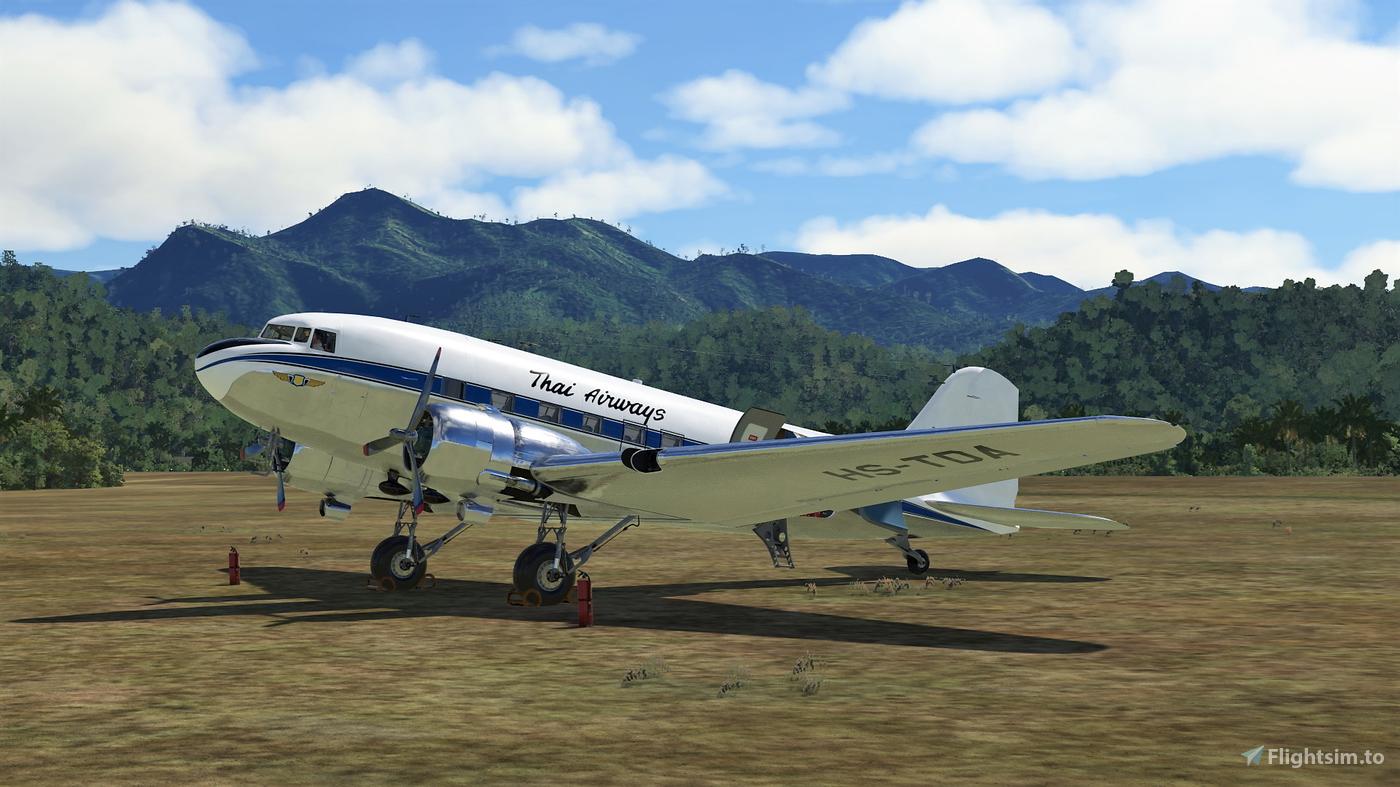 Douglas DC-3 Thai Airways HS-TDA for Microsoft Flight Simulator | MSFS