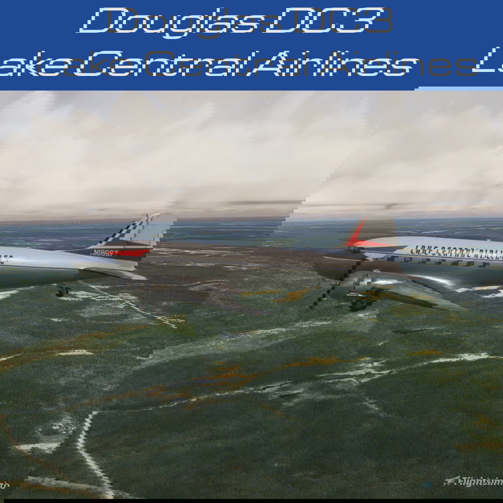 Douglas DC3 Lake Central Airlines pour Microsoft Flight Simulator | MSFS