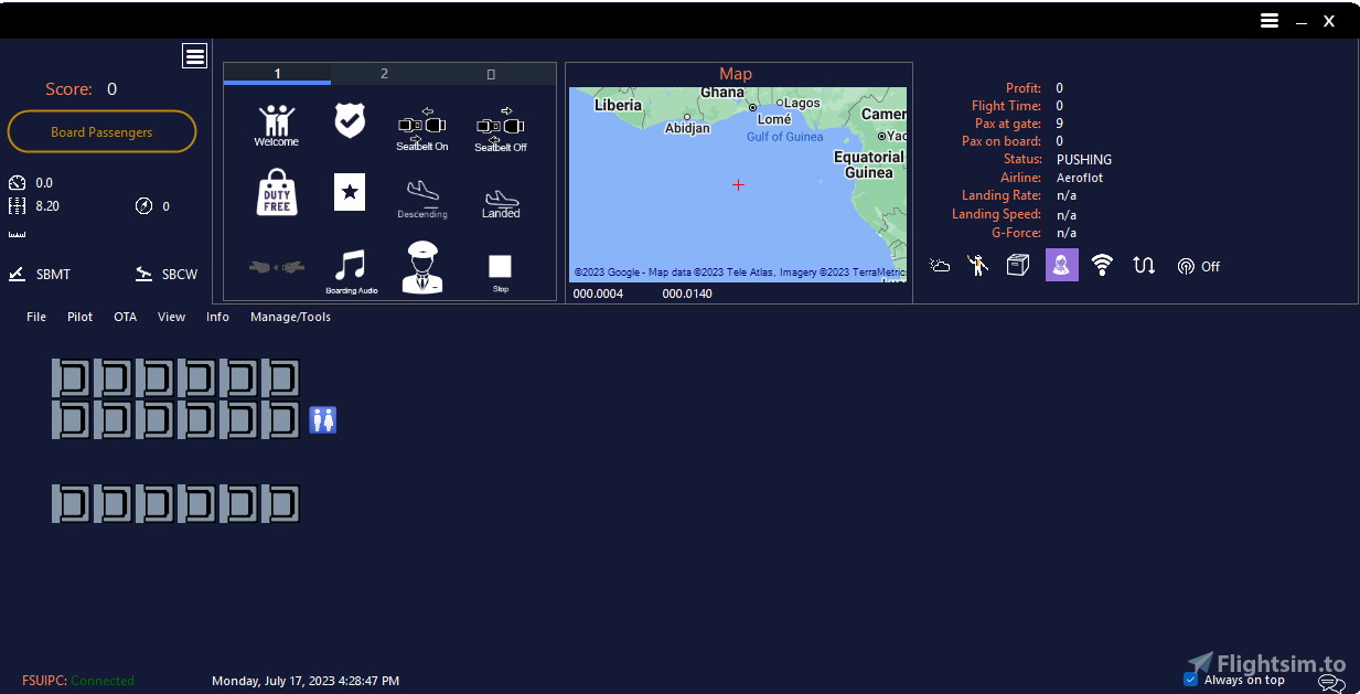 EMB110 SeatPlan for Microsoft Flight Simulator | MSFS