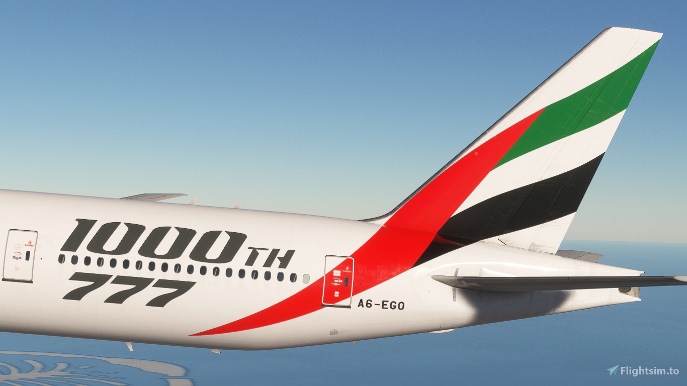 Emirates "1000th 777" A6-EGO | w/cabin| 4K for Microsoft Flight ...