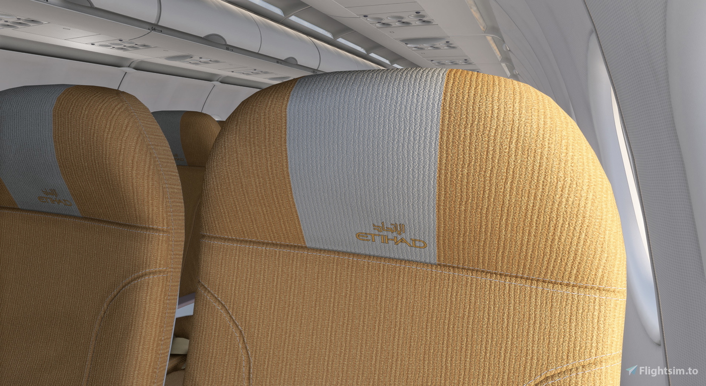 Etihad old A320 A6-EIH + Cabin (4K+8K) | Fenix A320 V2B2 for Microsoft Flight Simulator | MSFS