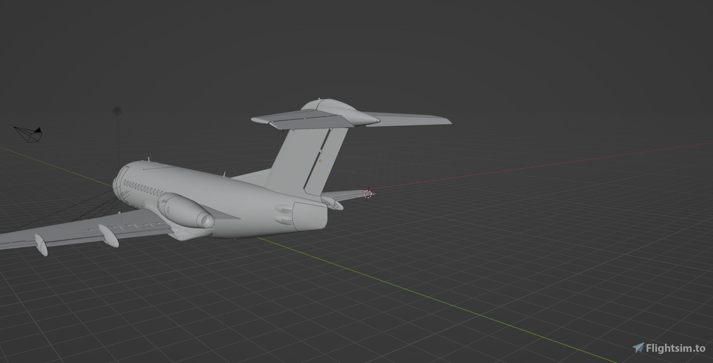 f28-1000 blender model for Microsoft Flight Simulator | MSFS