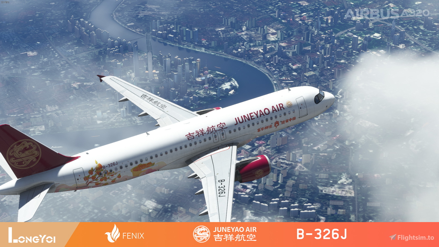 FENIX 320 Juneyao Air 吉祥航空 B-326J for Microsoft Flight Simulator | MSFS