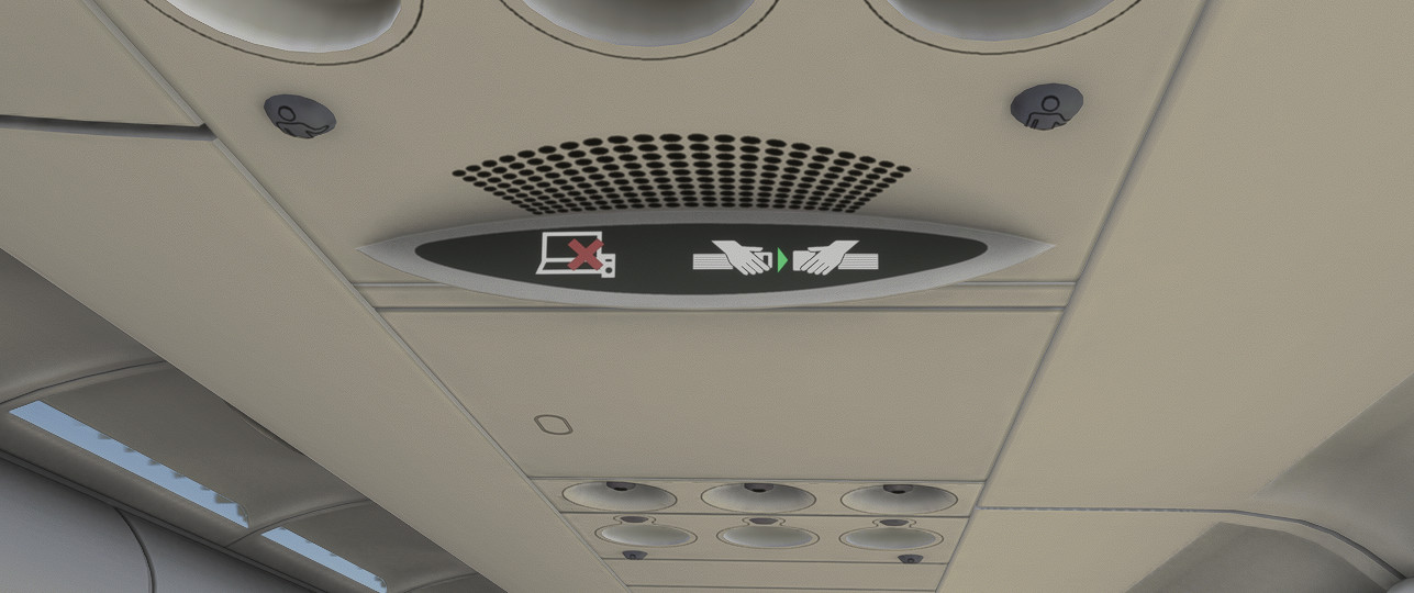 Fenix A320 CFM and IAE modern seatbealt signs and no portable devices ...