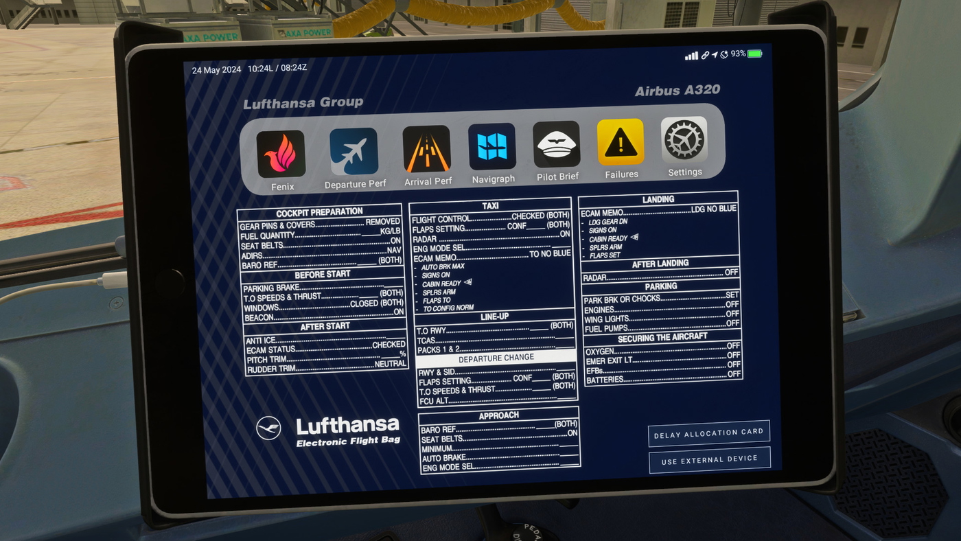 Fenix A320 Lufthansa EFB Checklist Wallpaper | Black and Blue Version ...