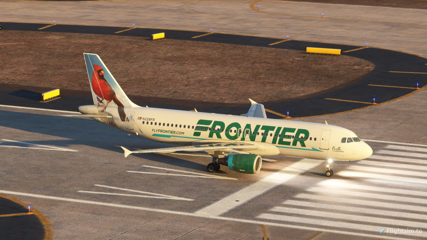 Fenix A320 v2 Frontier Airlines "Orville" The Red Cardinal 8K Livery N228FR for Microsoft Flight ...
